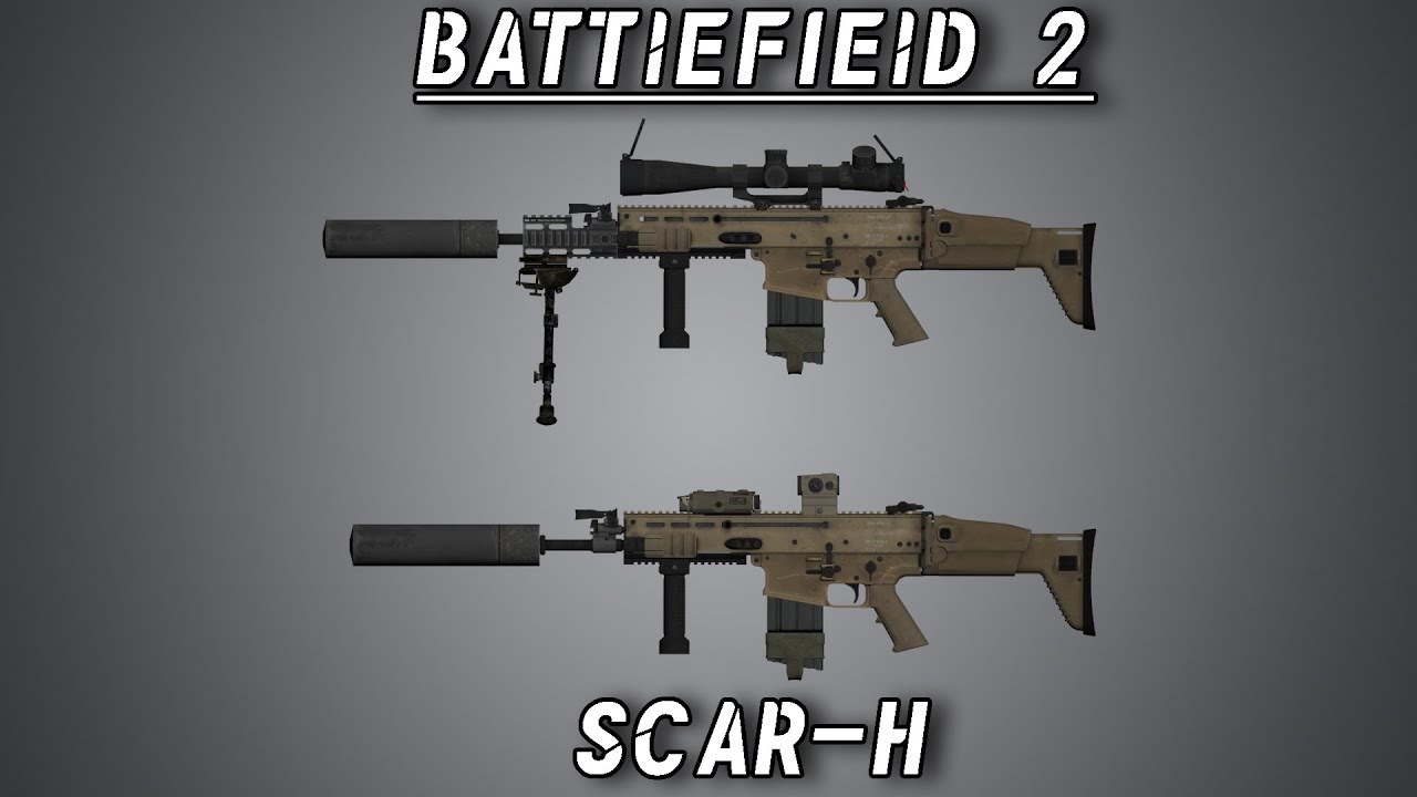 【Battlefield 2】SCAR-H Update Sniper edition + Suppressed red Dot scar-h ...