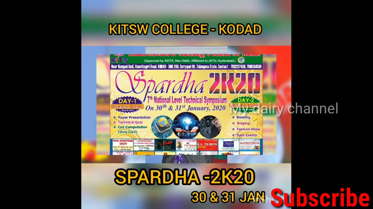 SPARDHA-2k20 30&31January kits college kodad - YouTube