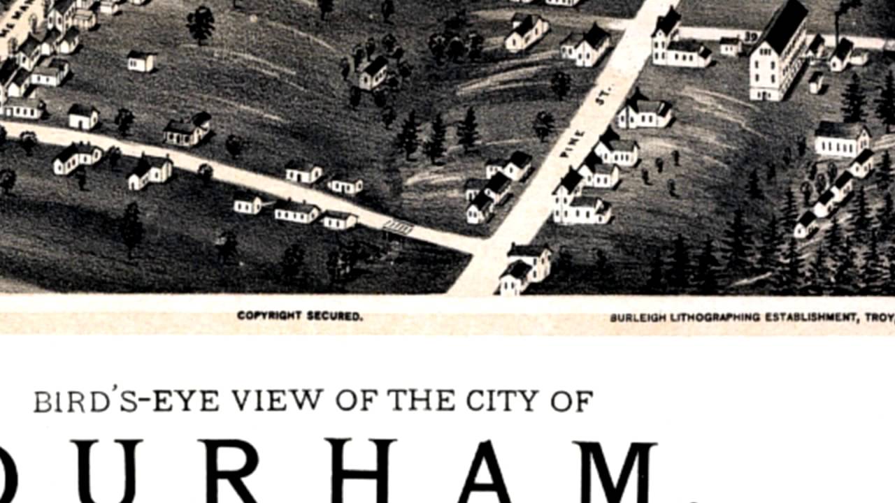 Durham North Carolina 1891 Panoramic Bird's Eye View Map 6696 - YouTube