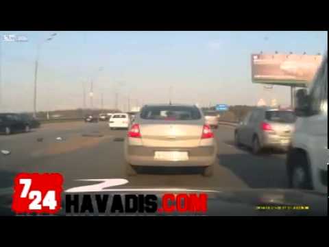 LPG'li araç seyir halinde patladı!