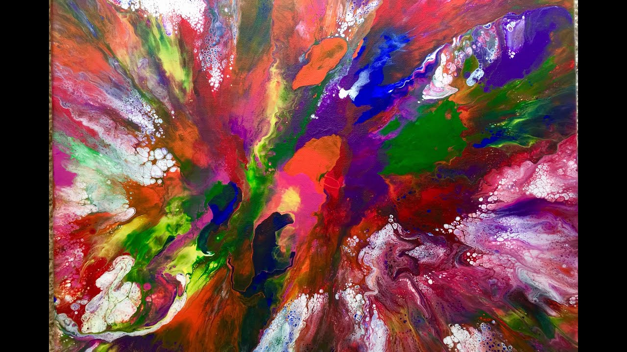 COLOR SPLASH-ACRYLIC POUR PAINTING-FLUID ART-DUTCH POUR-ABSTRACT - YouTube