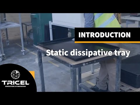 Static dissipative tray manufacturing by Tricel