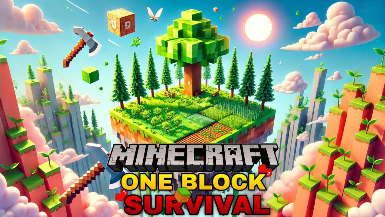Surviving on ONE BLOCK in Minecraft: Epic Tree Farm Build - YouTube