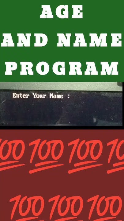 NAME AND AGE PROGRAMMING IN C LANGUAGE | C LANGUAGE || TURBO C++ || C ...
