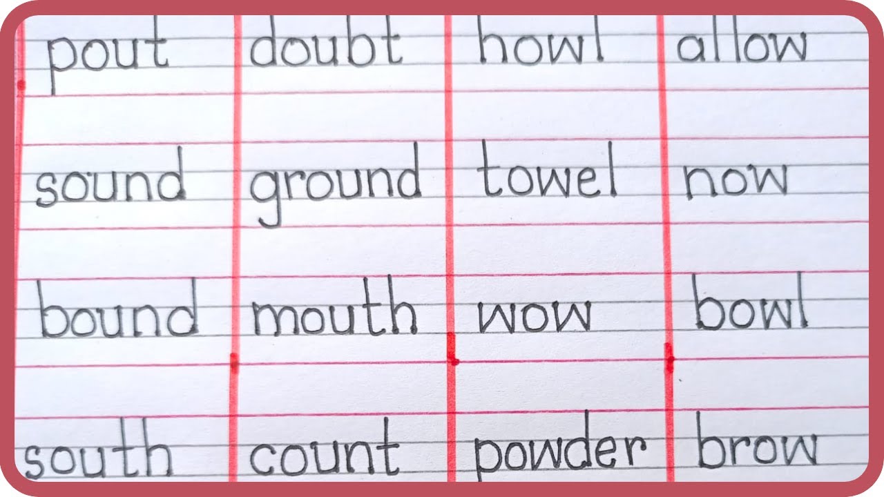 The Sound Of OU/OW - Diphthong 'ou/ow' - Long Vowel 'ou/ow - YouTube