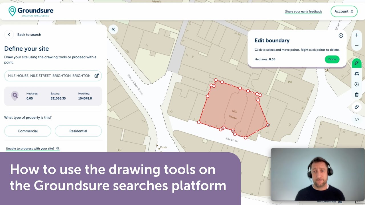 How to use the drawing tools on the Groundsure searches platform - YouTube