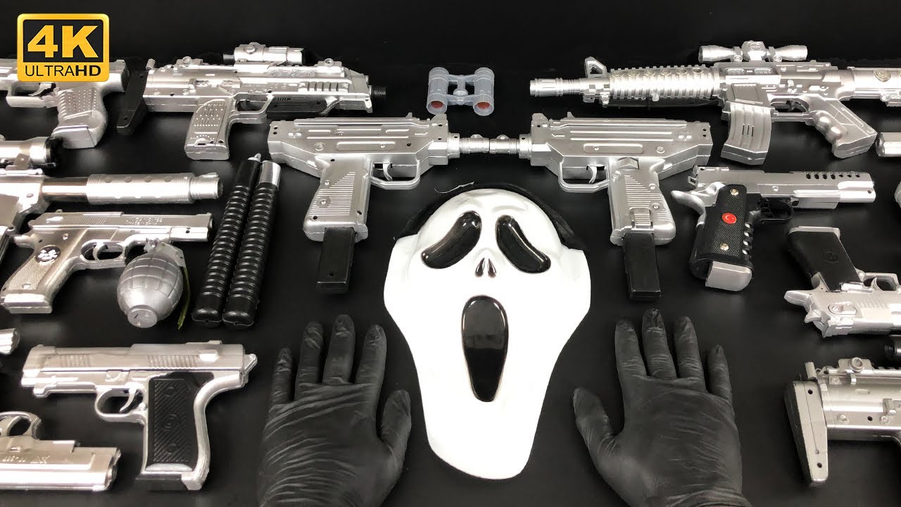Scream Toy Guns !!! Desert Eagle - Different UZI and Scream Mask (4K ...