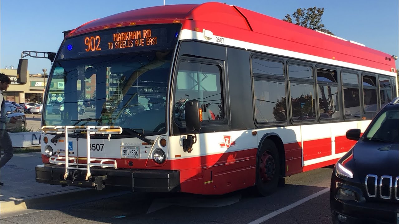 TTC Northbound Ride Video on 3507 on route 902 Markham Rd Express to ...