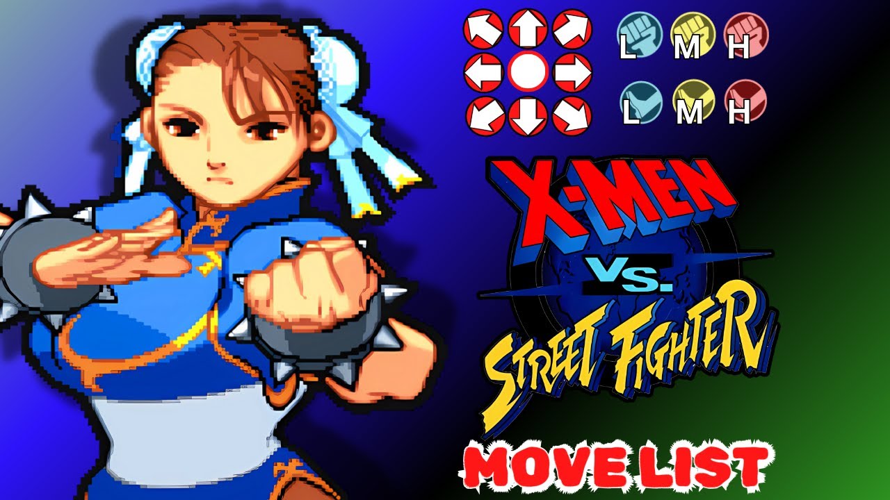 X-Men vs. Street Fighter - Chun Li Move List - YouTube