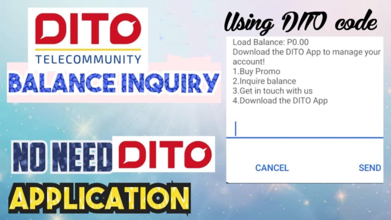 DITO BALANCE INQUIRY USING DITO CODE | No need internet and Dito app ...