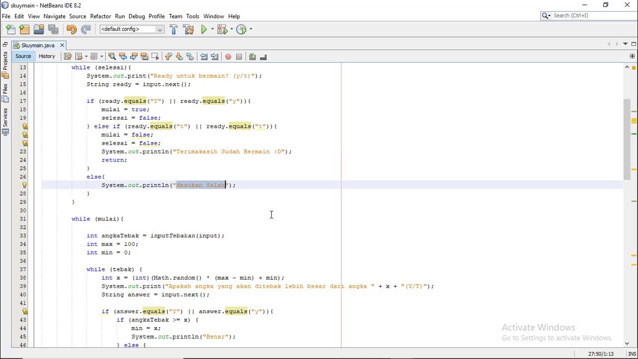 permainan tebak angka di java netbeans - YouTube