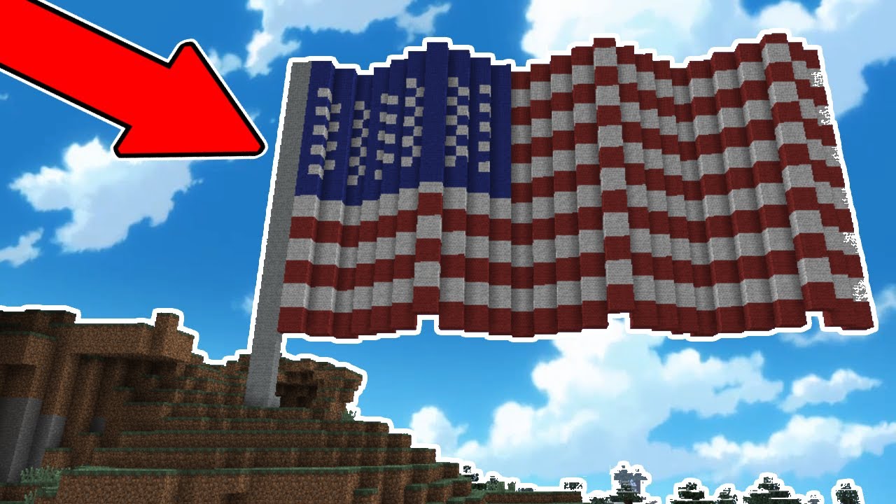 BUILDING AN AMERICAN FLAG | Minecraft Bed Wars - YouTube