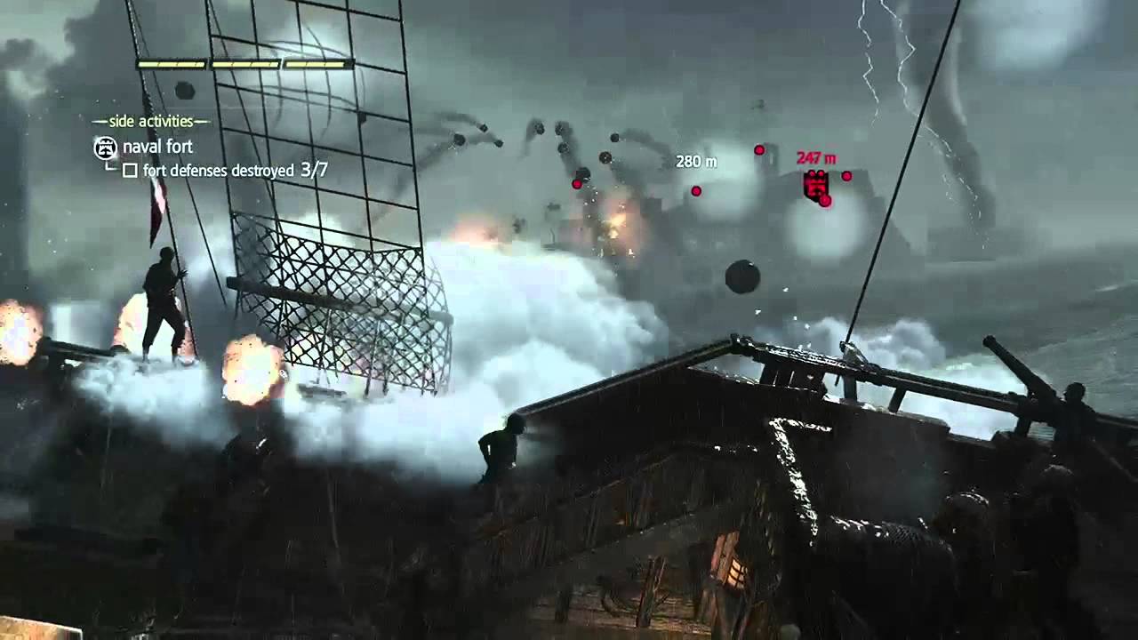 AC4 Assassin's Creed twin waterspout fort defense 720p HD - YouTube