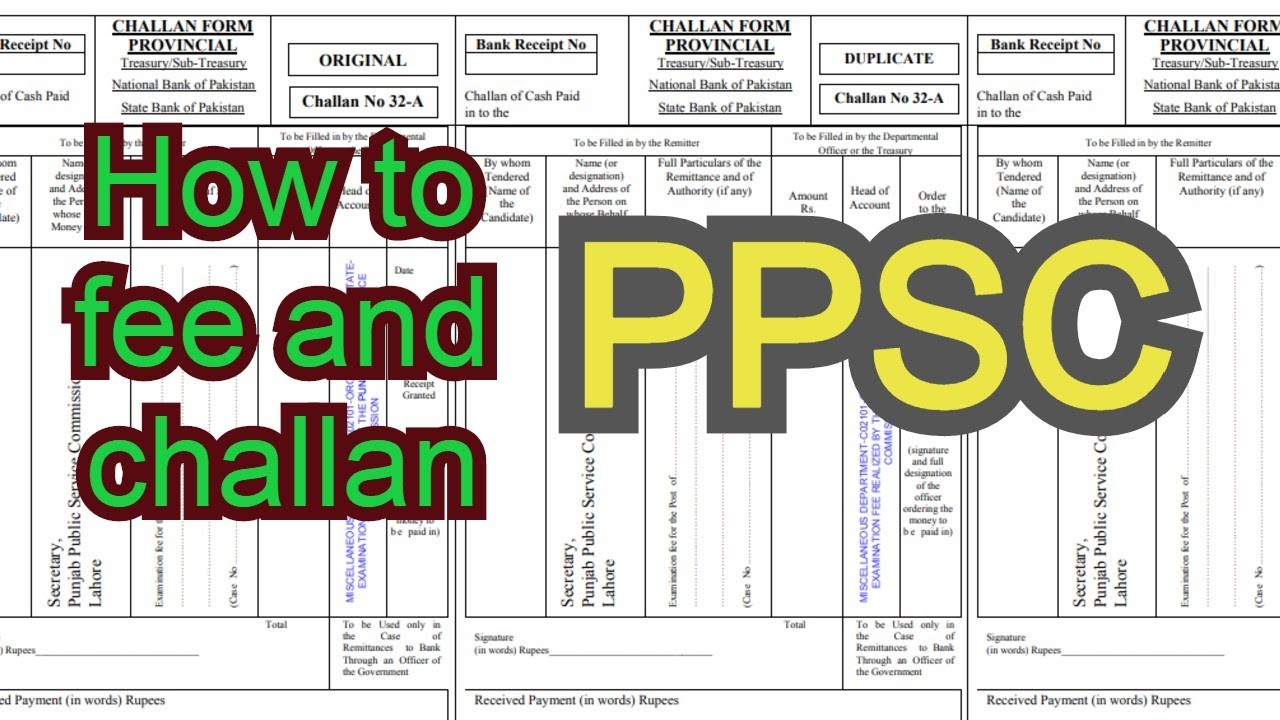 How to fill Challan form fee PPSC Jobs national bank - YouTube