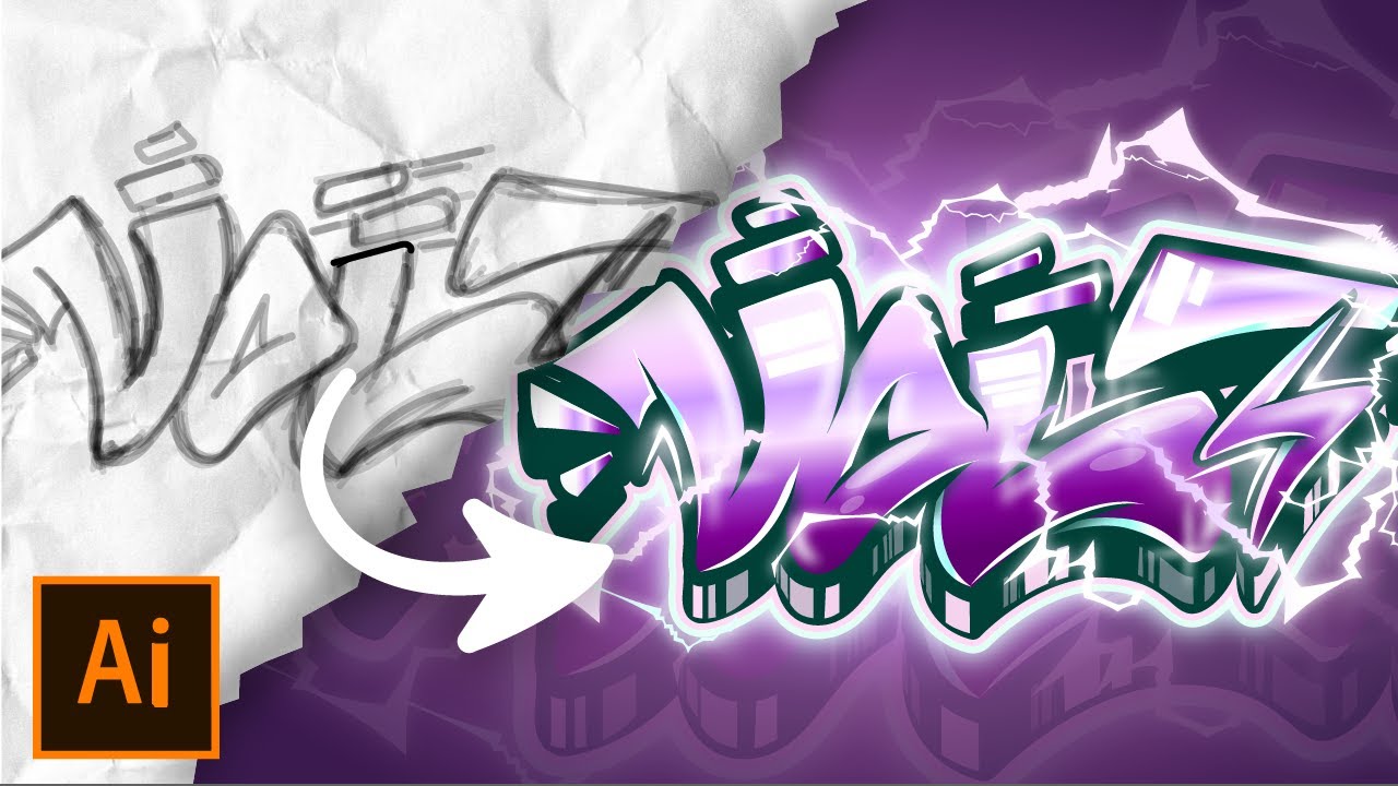 How to Draw Graffiti in Adobe Illustrator FROM SCRATCH! - YouTube