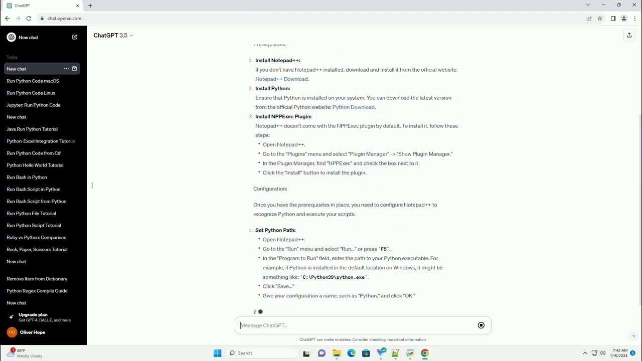 run python code notepad - YouTube