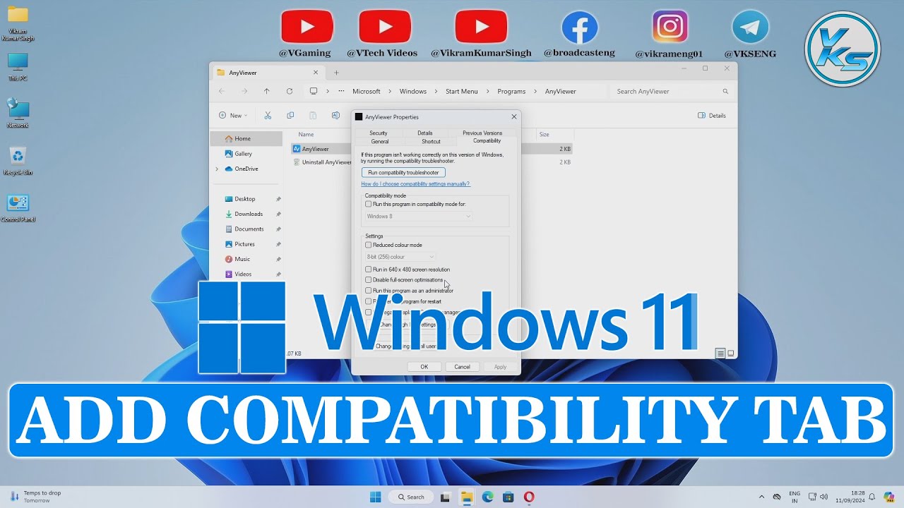 How To Add Compatibility Tab From Properties in Windows 11 - YouTube
