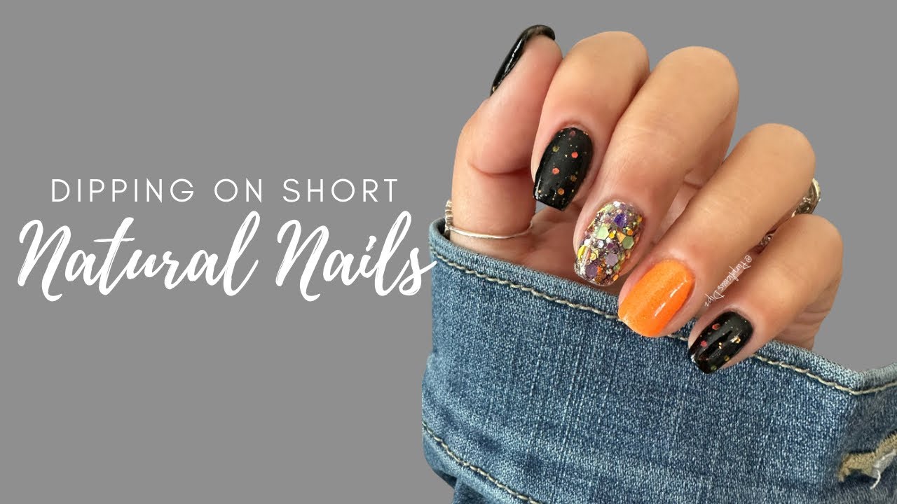Dip Powder on Short Natural Nails | Halloween Nails | All Powdered Up ...