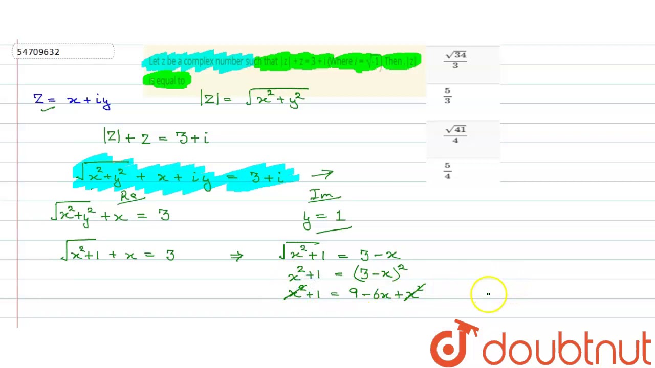 Let Z Be A Complex Number Such That z Z 3 I Where i sqrt 1 let-z-be-a-complex-number-such-that-z-z-3-i-where-i-sqrt-1