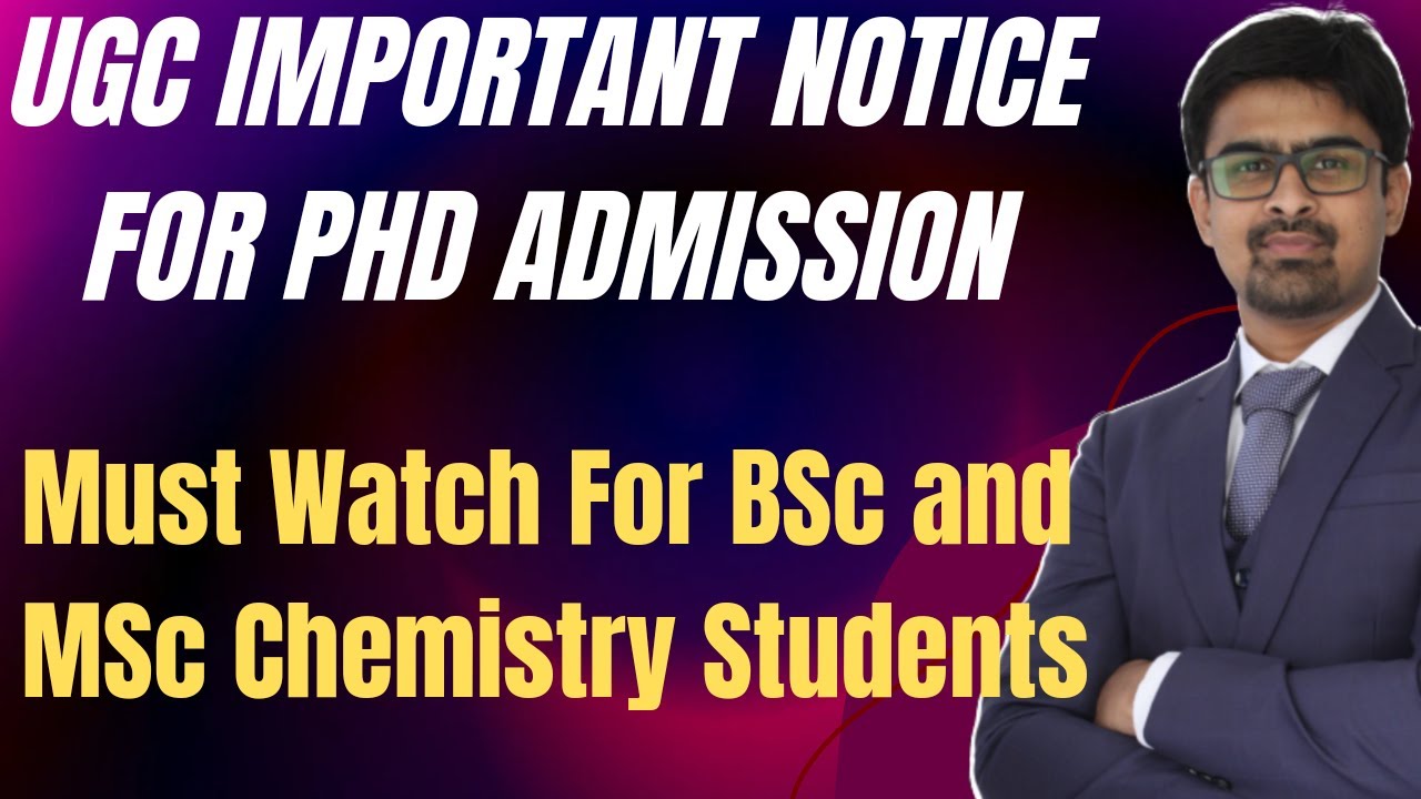 Important video for BSc and MSc Chemistry students | UGC notification ...