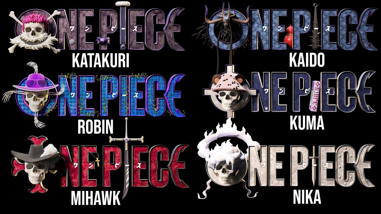One Piece Logo 『ALL 28 Title Cards』 3D Jolly Roger | Live Action - YouTube