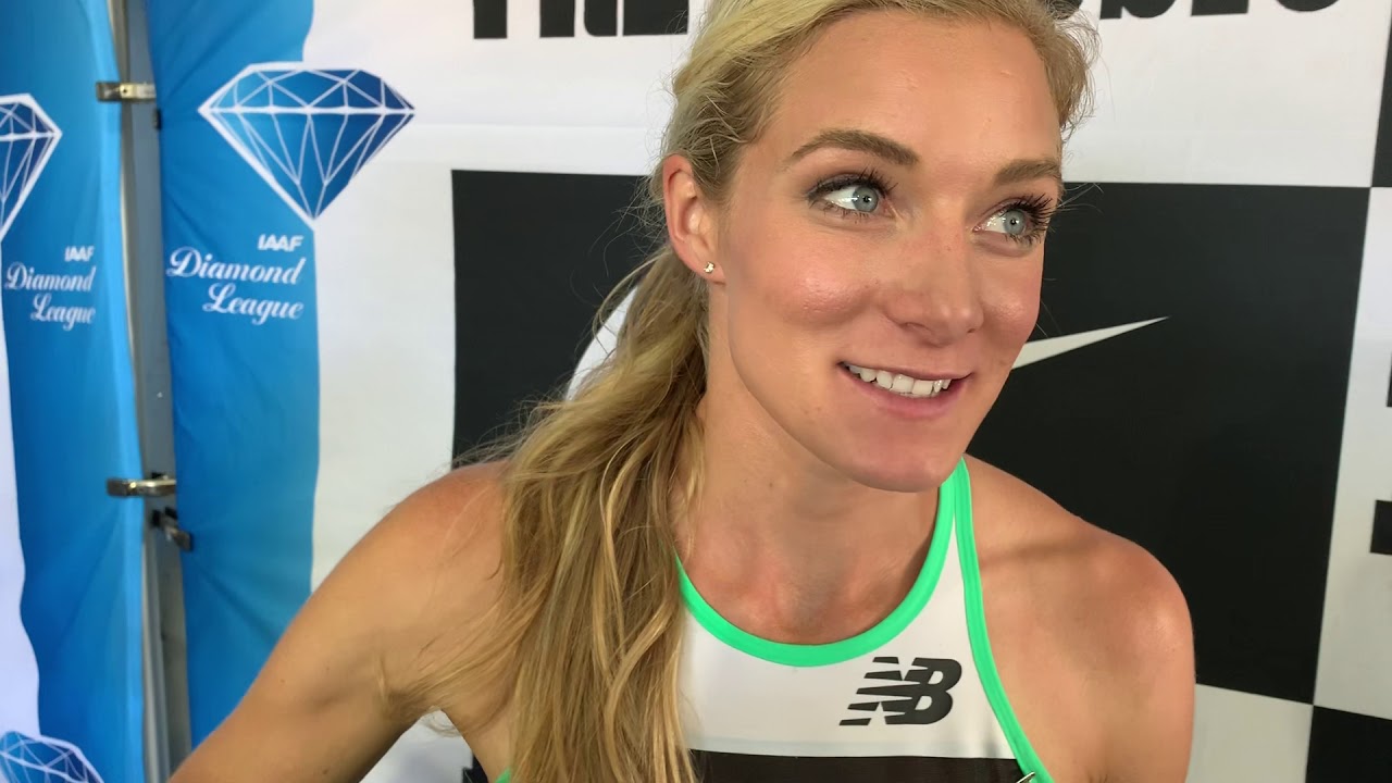Emma Coburn after running 9:04 at Pre despite fall - YouTube
