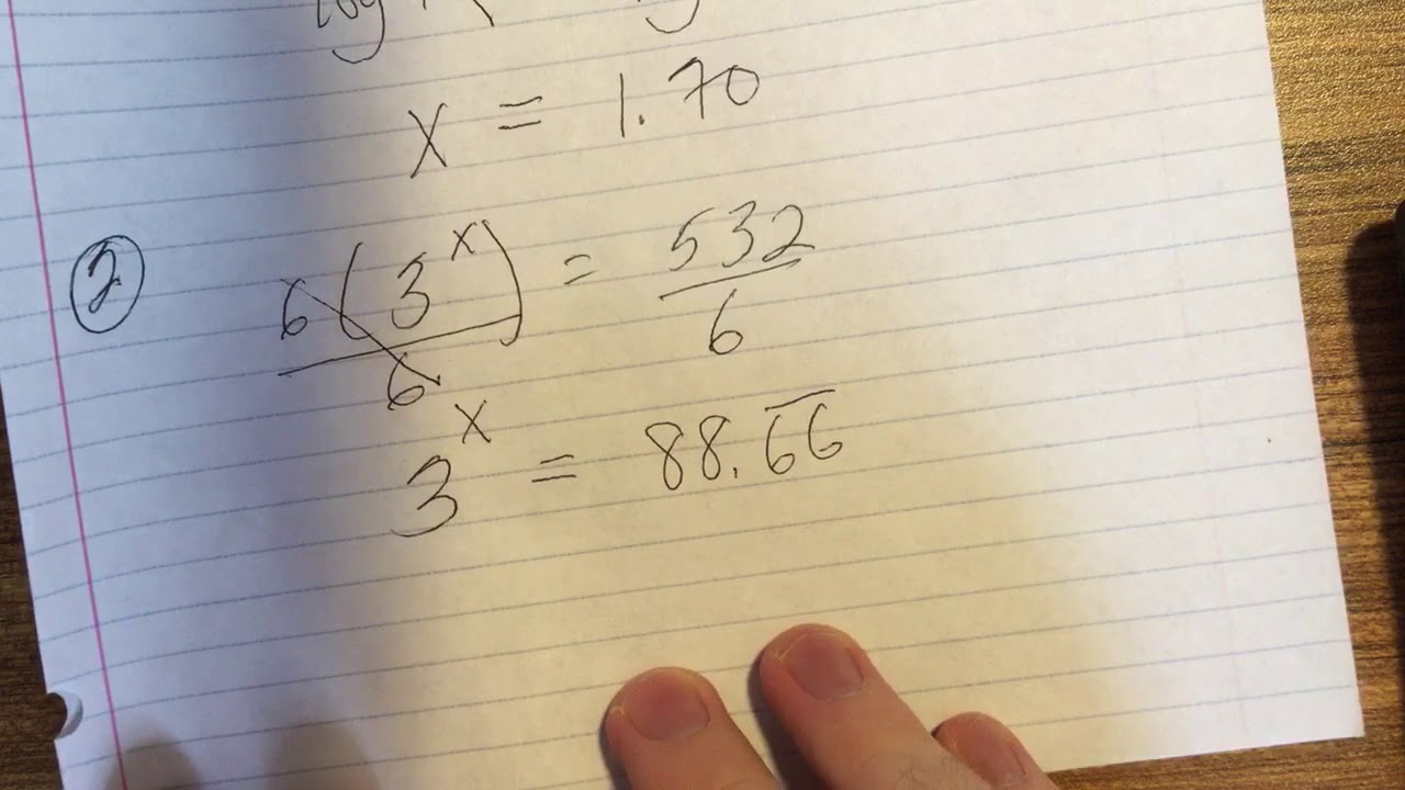Solving Exponential Equations without a Common Base Part 1 - YouTube