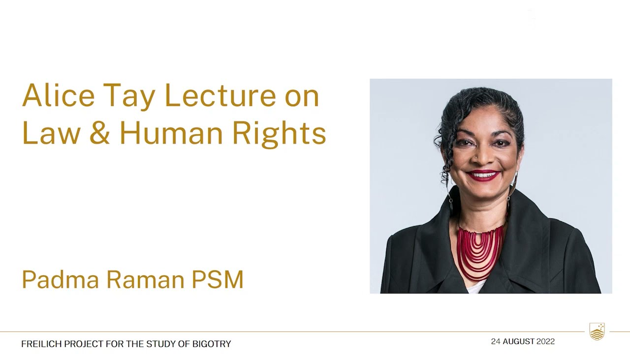 Alice Tay Lecture on Law & Human Rights - Padma Raman - YouTube
