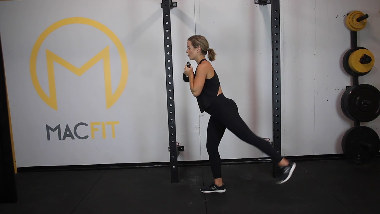 KB Standing Single Leg Kick Backs - YouTube