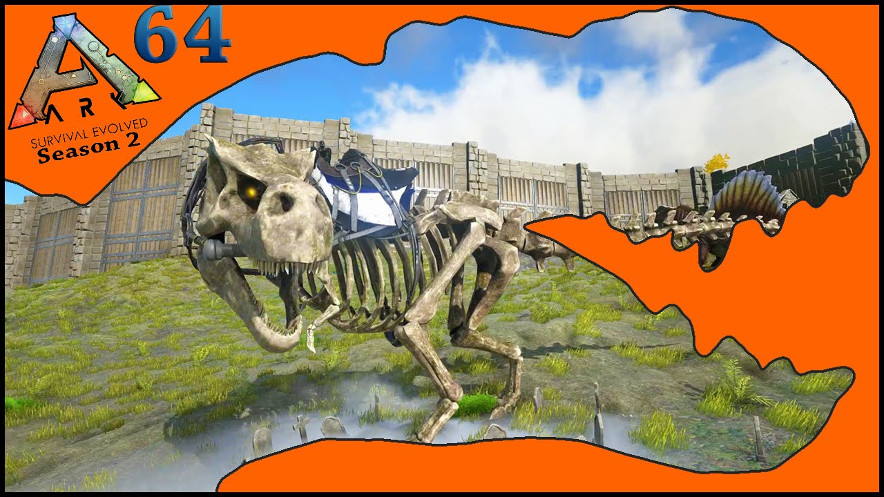 ARK Survival Evolved Gameplay - S2 Ep64 - Skeleton Rex and New Member ...