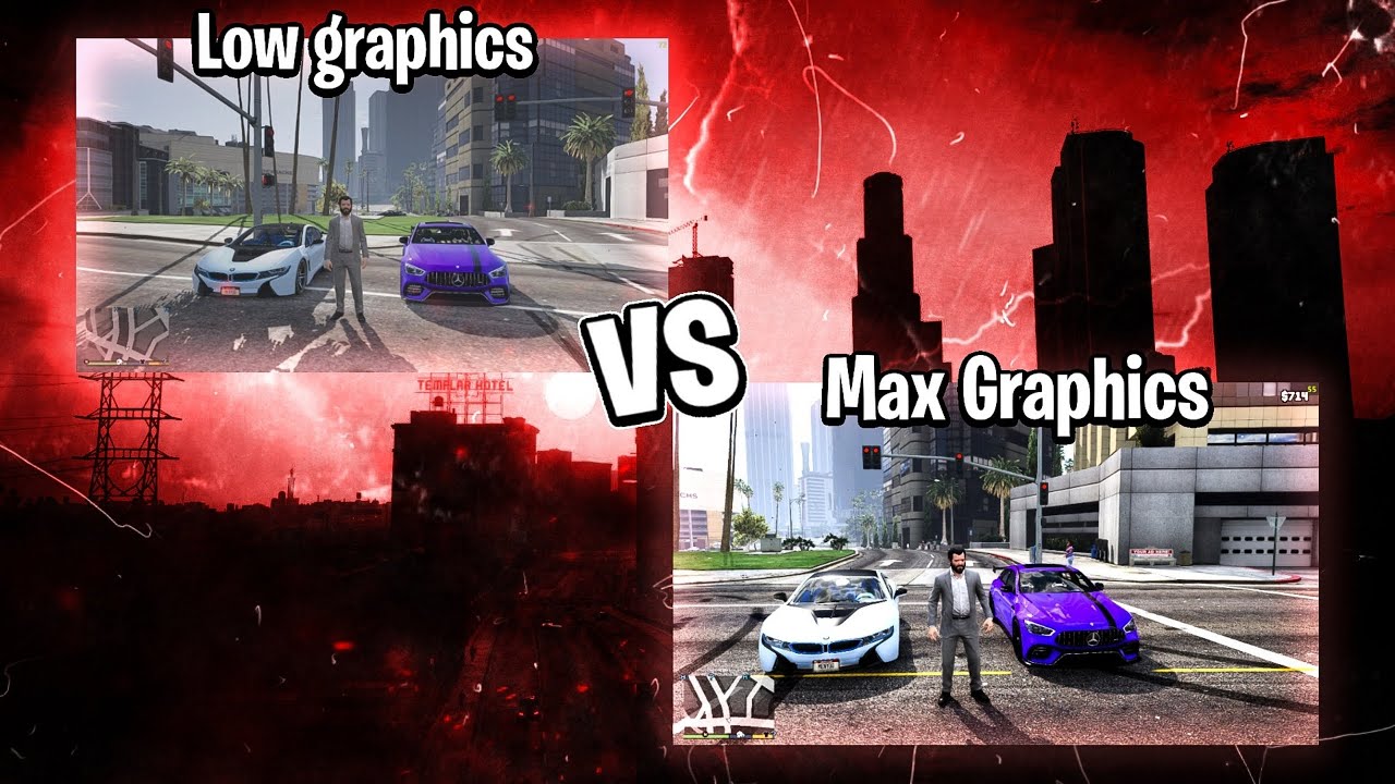 Grand Theft Auto V - LOW GRAPHICS VS MAX GRAPHICS || ASUS TUF a17 GTX ...