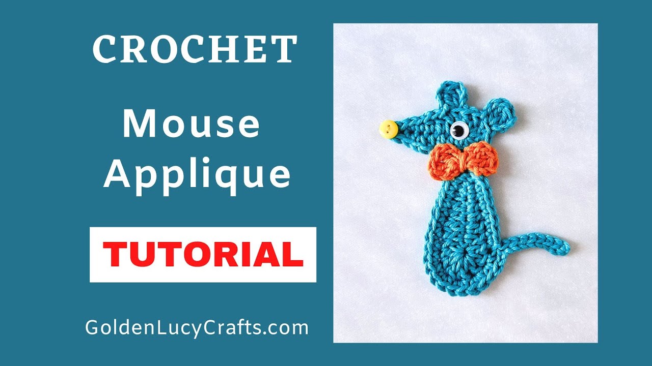 How to Crochet Mouse Applique - YouTube