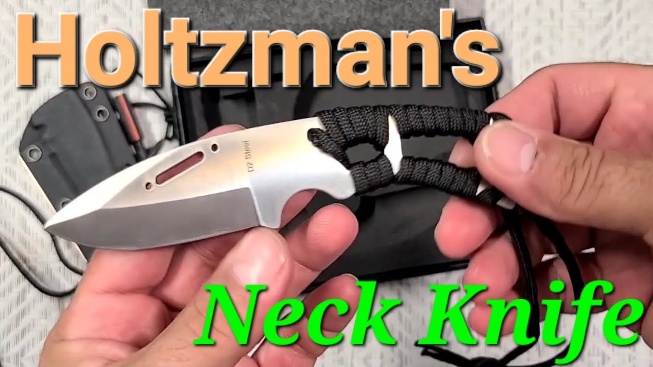 Holtzman's Neck Knife w/fire starter built into sheath! D2 Camping ...