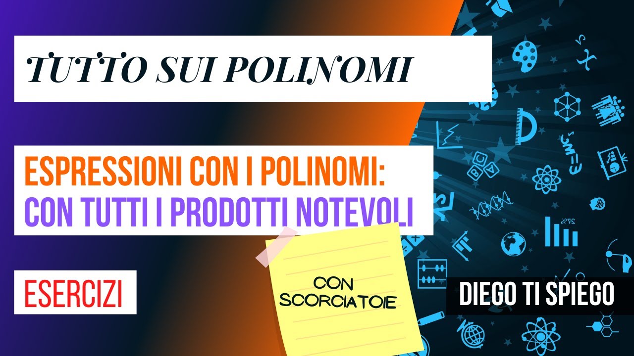 ESPRESSIONI CON I POLINOMI ( con tutti i prodotti notevoli) - YouTube