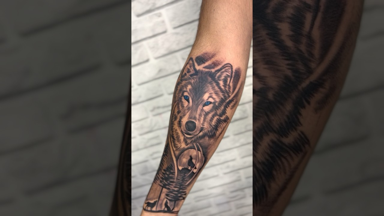 Wolf tattoo with jungle in new concept done by #Ankit_tattoo_artist to ...