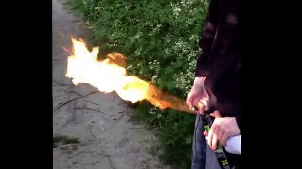 Flame thrower made from lighter and deodorant - YouTube