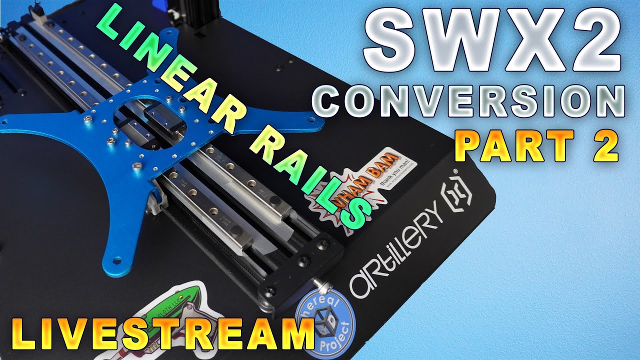 Sidewinder X2 "Y" axis linear rail conversion live stream, Part 2, GET ...