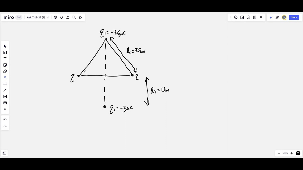 Three point charges are located at the vertices of an equilateral ...