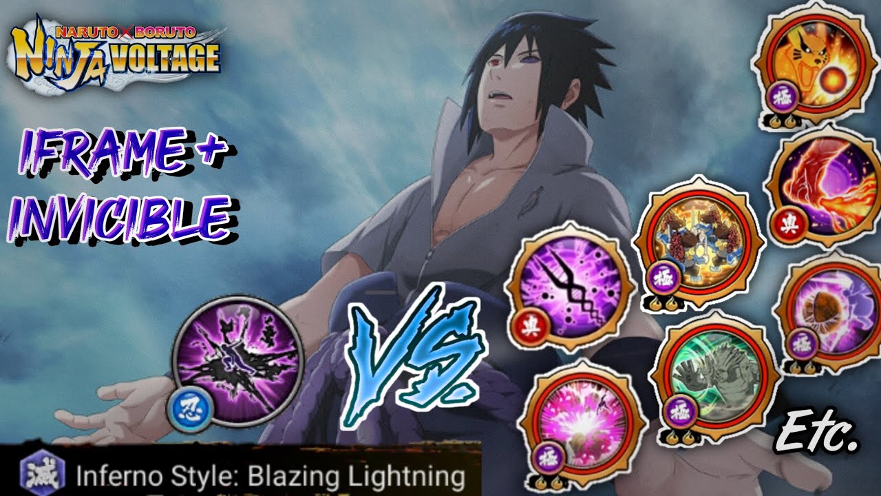 Sasuke Uchiha Jutsu Inferno Style: Blazing Lightning Vs Ultimate Jutsu ...