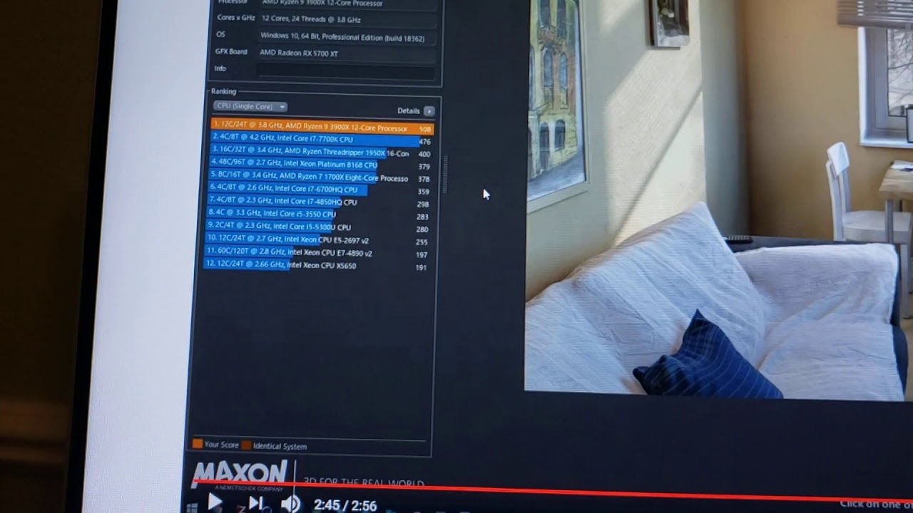 Ryzen 9 3900X RX 580 Cinebench R20 - YouTube