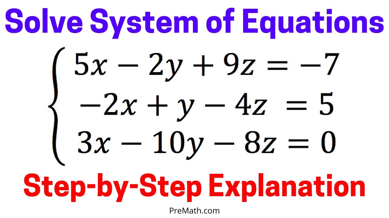 Solve A System Of 3 Equations With 3 Variables Using Cramer s Rule