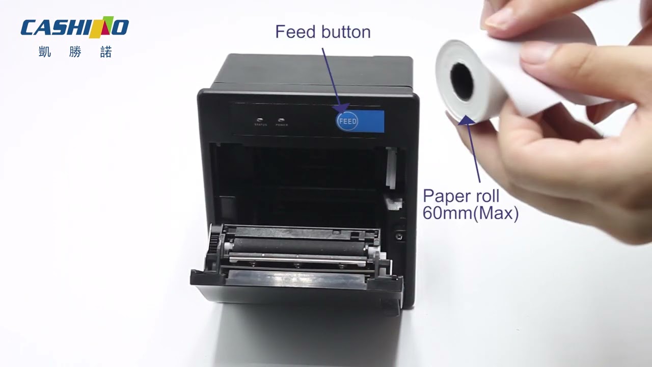 EP 260C 2 inch panel receipt printer with cutter - YouTube