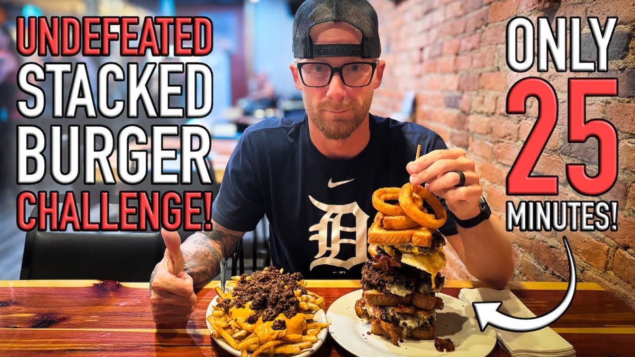 UNDEFEATED BURGER CHALLENGE!! | SHORT 25 MINUTE TIME LIMIT!! - YouTube
