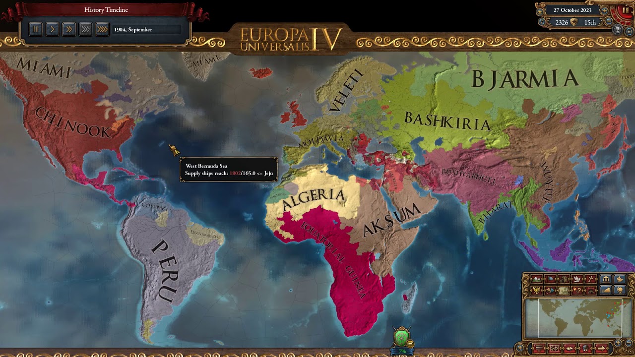 EUIV timelapse: World History from 621 to 2023 without Islam - YouTube