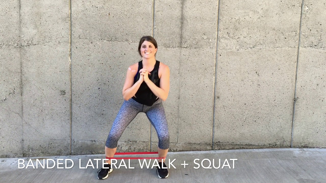 Banded Lateral Walk + Squat - YouTube