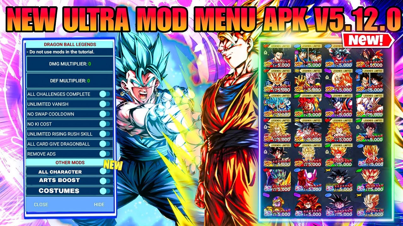 NEW!! Dragon Ball Legends MOD APK v5.12.0 / 11+ Features / UNLOCK ALL ...