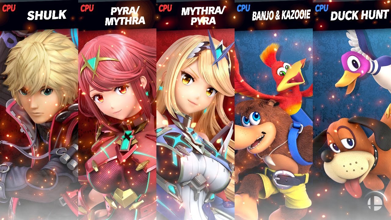 Shulk & Pyra & Mythra vs Banjo & Kazooie & Duck Hunt - YouTube