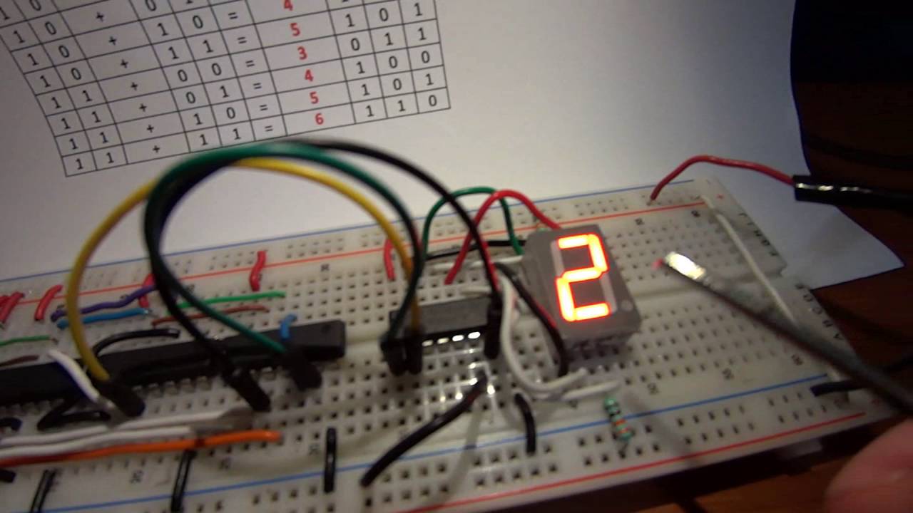 SUMADOR DE DOS PALABRAS DE DOS BITS CON DISPLAY DE 7 SEGMENTOS - YouTube
