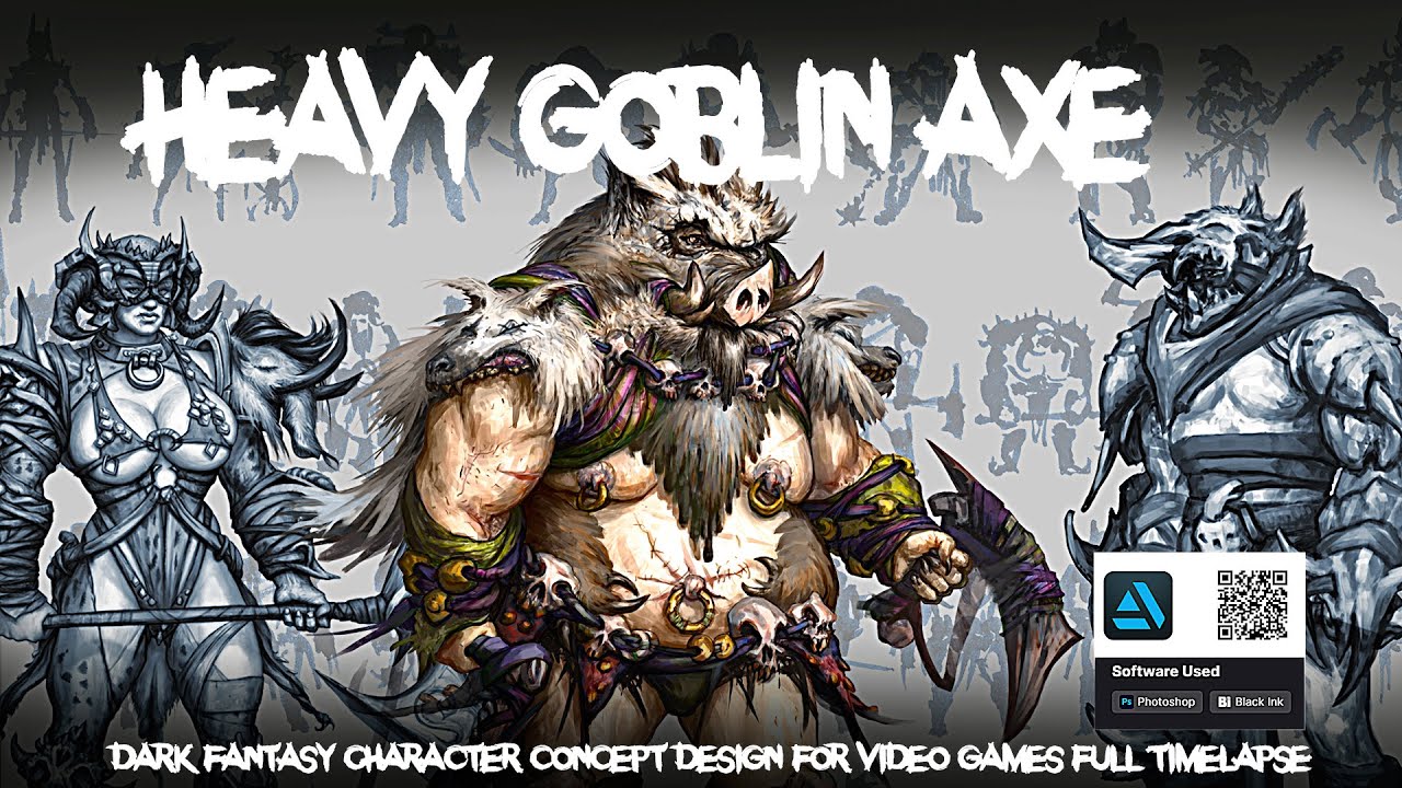 Heavy Goblin Axe / Manbearpig / 2D Character concept design for video ...
