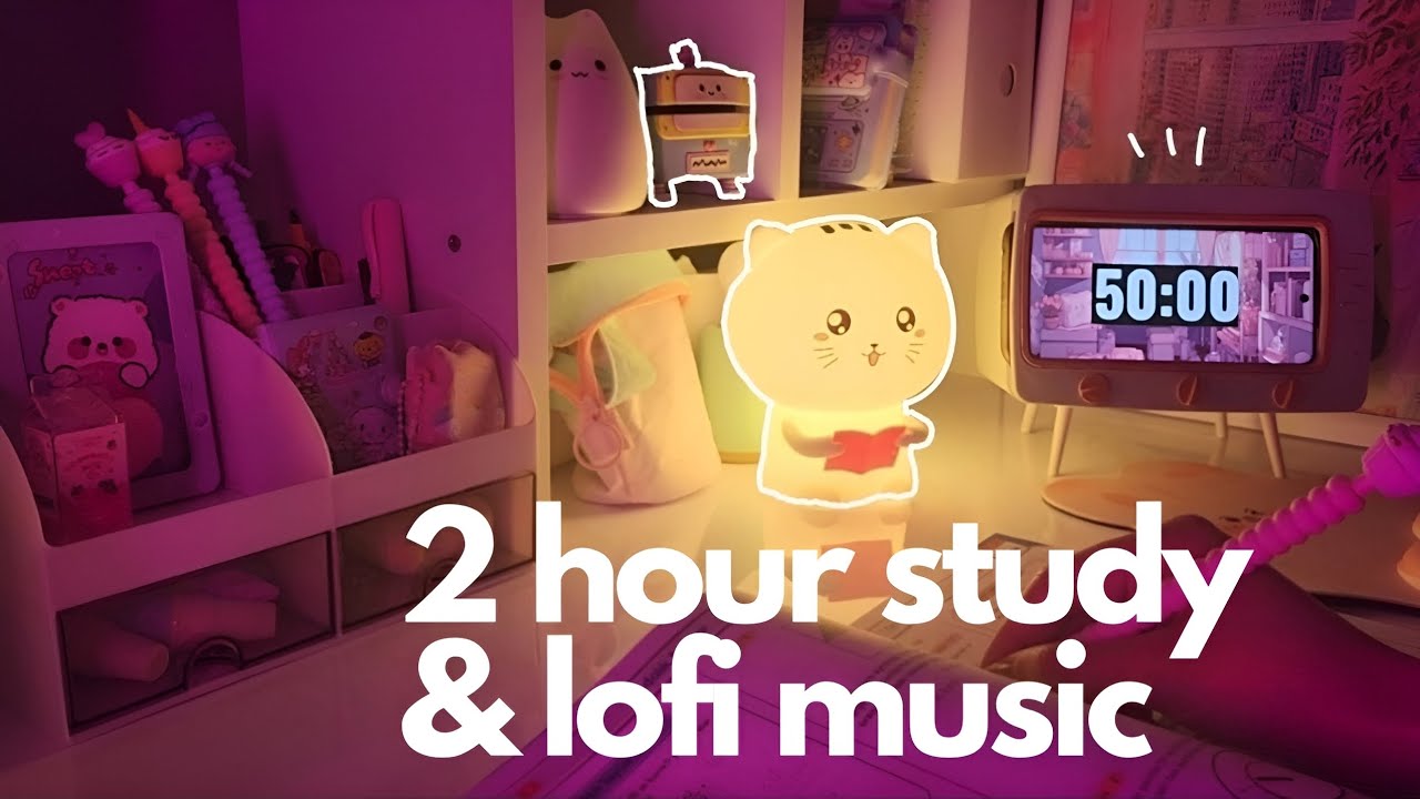 2 hour study with me | 50/10 Pomodoro Timer | Lofi Music & Study ...